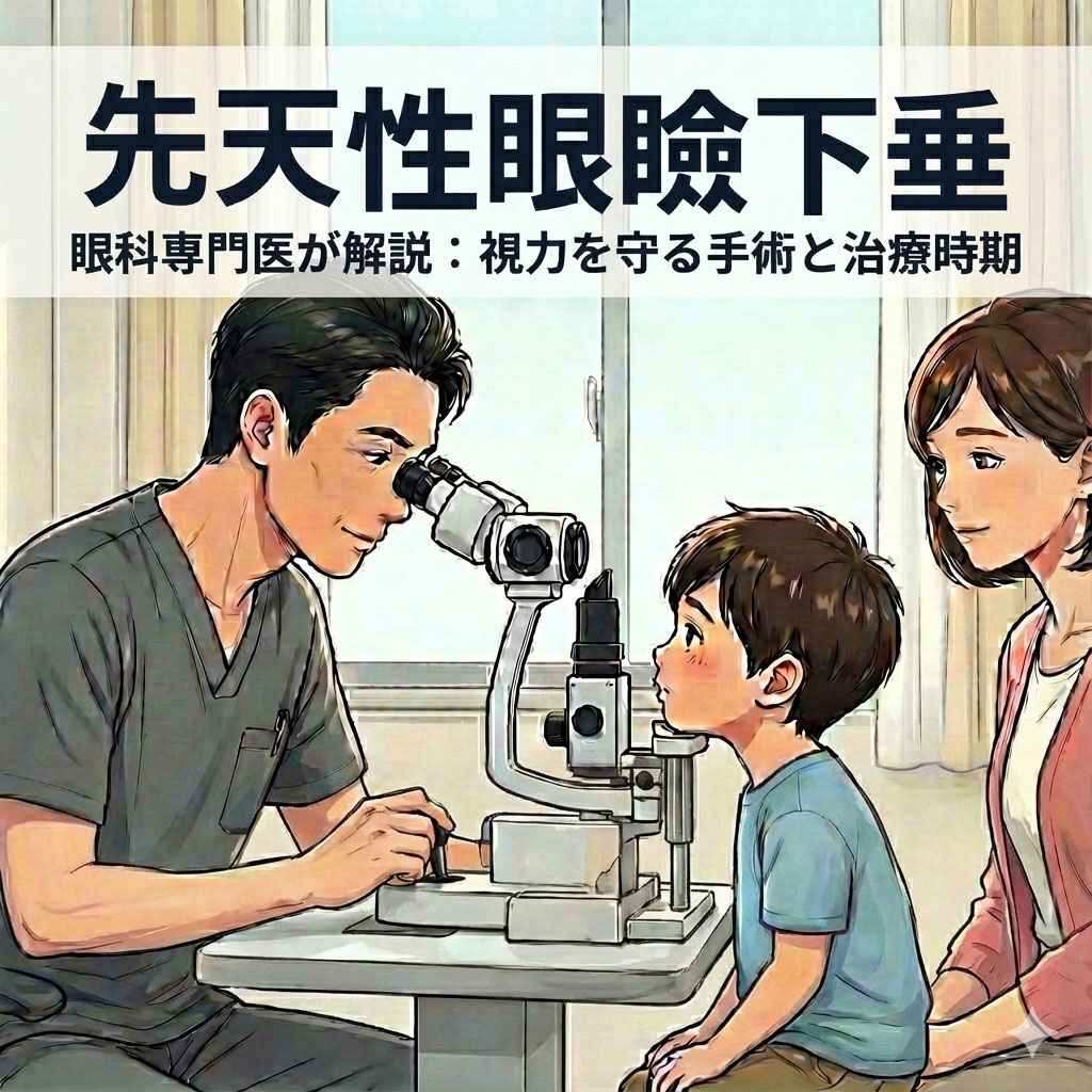 先天性眼瞼下垂とは？眼科専門医が解説する「視力を守る」手術法と治療時期｜かつむらアイプラストクリニック